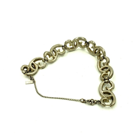 Monet | Jewelry | Vintage Monet Silver Tone Curly Q Link Bracelet ...
